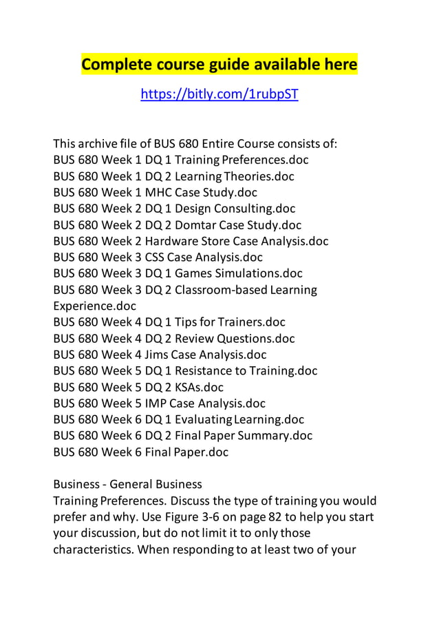 Bus 680 entire course | PDF