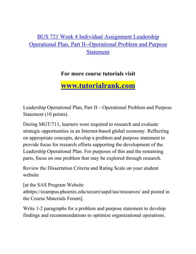 BUS 721 Effective Communication - tutorialrank.com