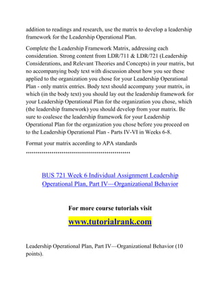 BUS 721 Effective Communication - tutorialrank.com | Business Administration | Business