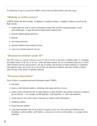 Business COPPA 6 Steps | PDF
