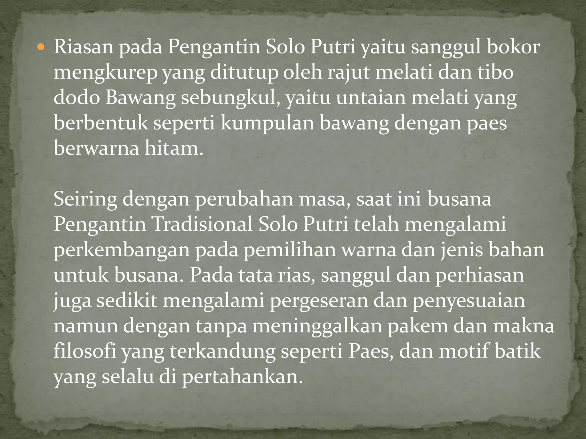 Busana dan rias pengantin jogjakarta dan solo | PPTX