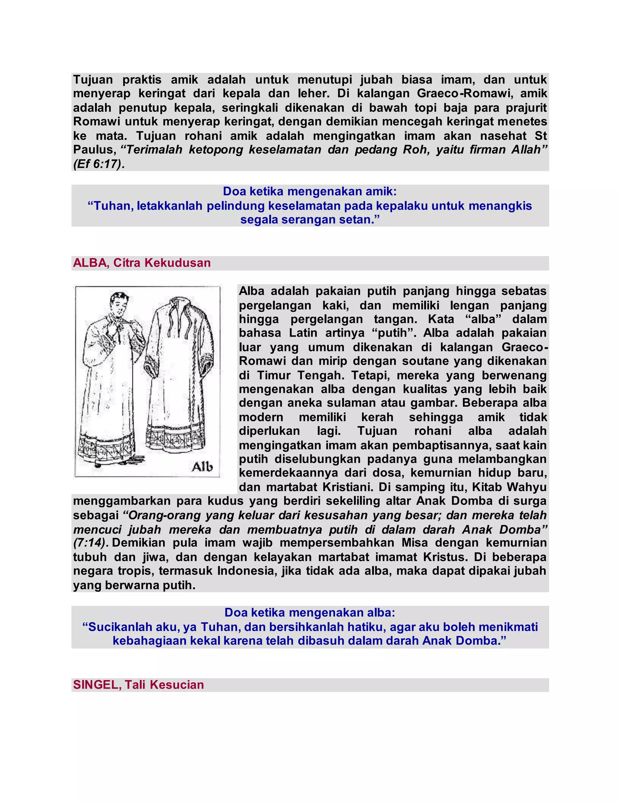Busana liturgis imam dalam misa yesaya | DOCX