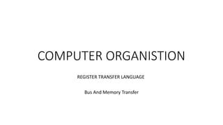 Comprehensive Overview of Bus and Memory Transfer in Computer ...