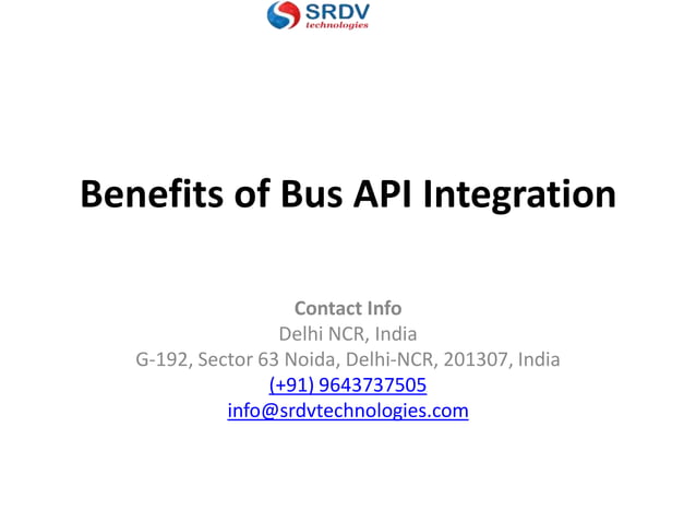 Benefits of Bus API Integration | PDF