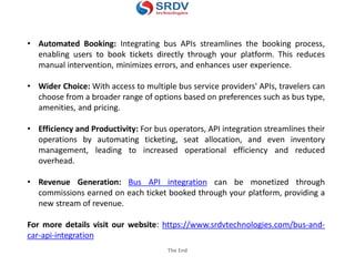 Benefits of Bus API Integration | PDF