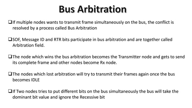 CAN protocol Bus Arbitration introduction | PPT