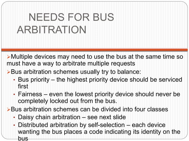 Bus aribration | PPTX | Computing | Technology & Computing