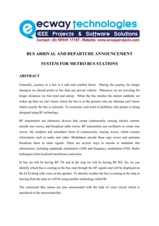Bus arrival and departure announcement system for metro bus stations | DOC