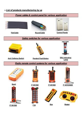 Manufacturer of all Electric Control Gears for EOT Crane | PDF