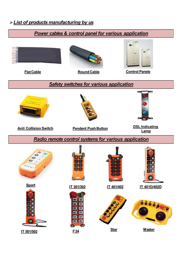 Manufacturer of all Electric Control Gears for EOT Crane | PDF