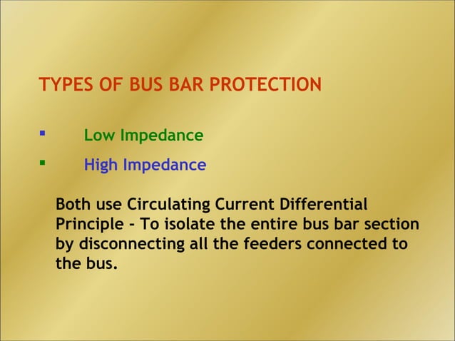 Bus Bar Protection | PPT | Science