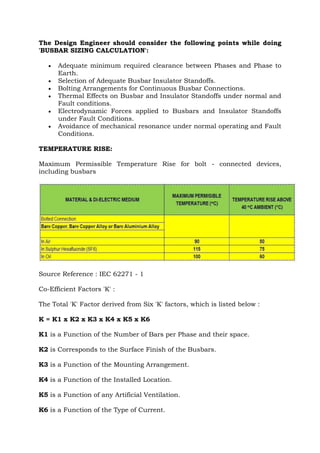 Busbar sizing | PDF