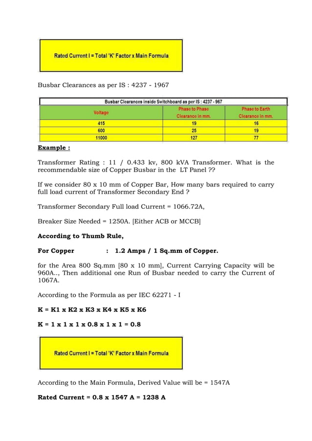 Busbar sizing | PDF | Physics | Science