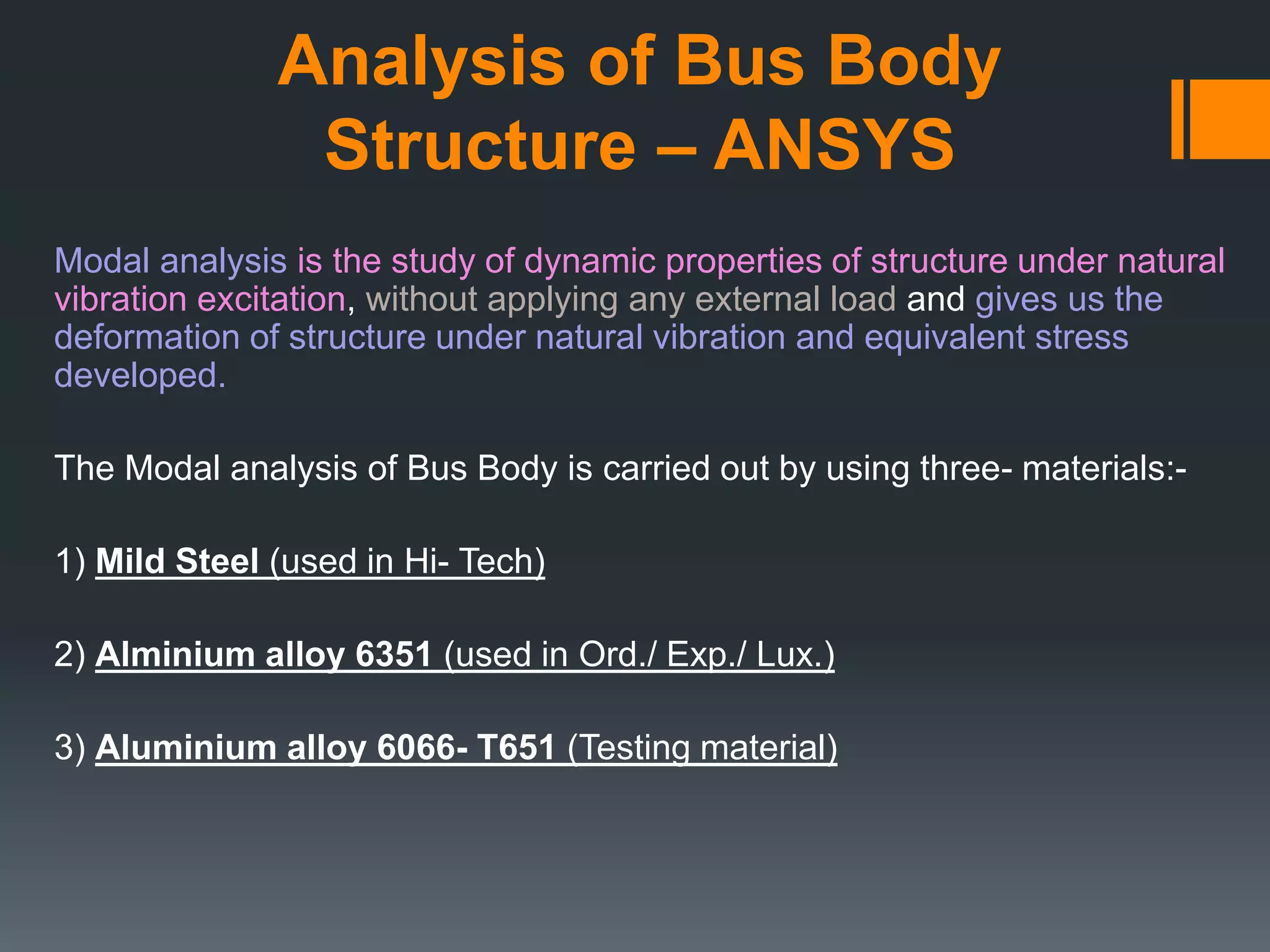 Bus body fabrication- Design & Analysis | PPTX