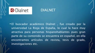 Buscadores academicos y bases de datos | PPTX