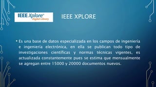 Buscadores academicos y bases de datos | PPTX