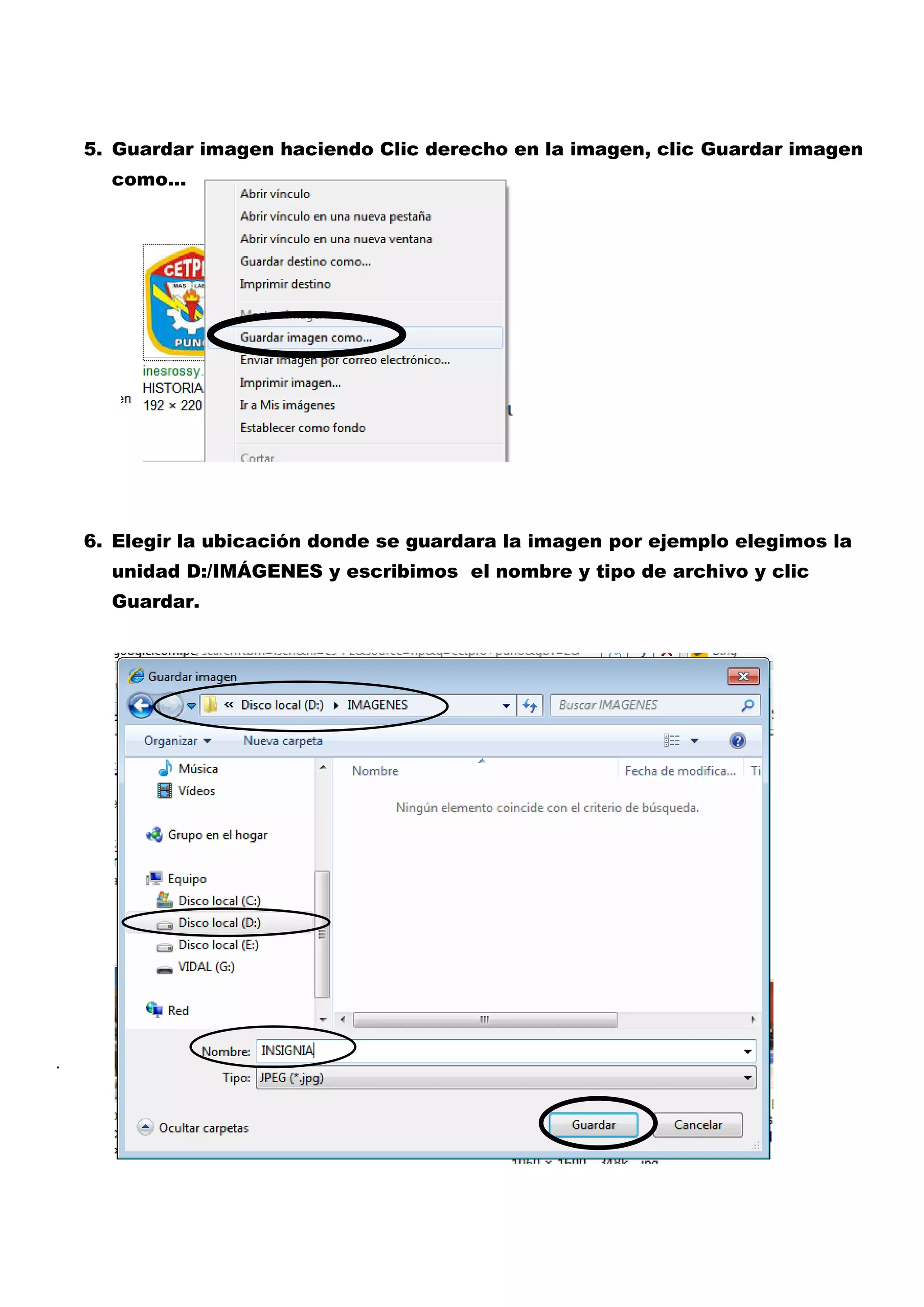 Buscar y guardar imágenes de internet | PDF