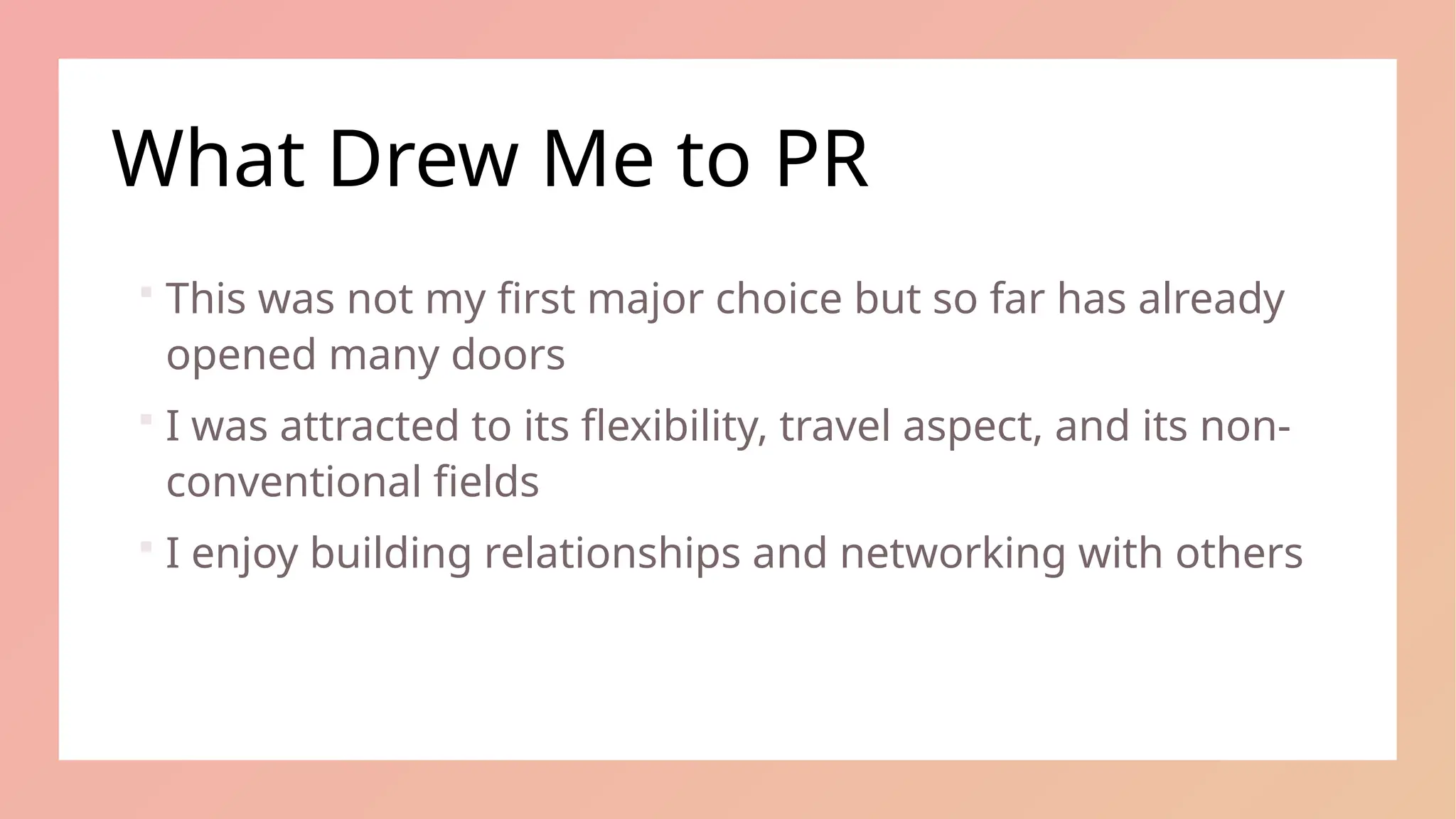 About Me Presentation for PR Practicum Portfolio | PPT