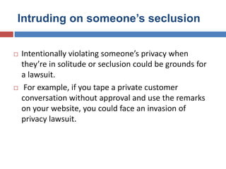 Invasion of privacy | PPTX