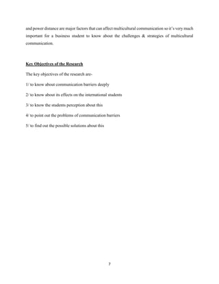 BUS communication: project on 'communication barriers, challenges and ...