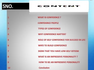 PRESENTATION ON HOW TO BUILD YOUR CONFIDENCE | PPTX
