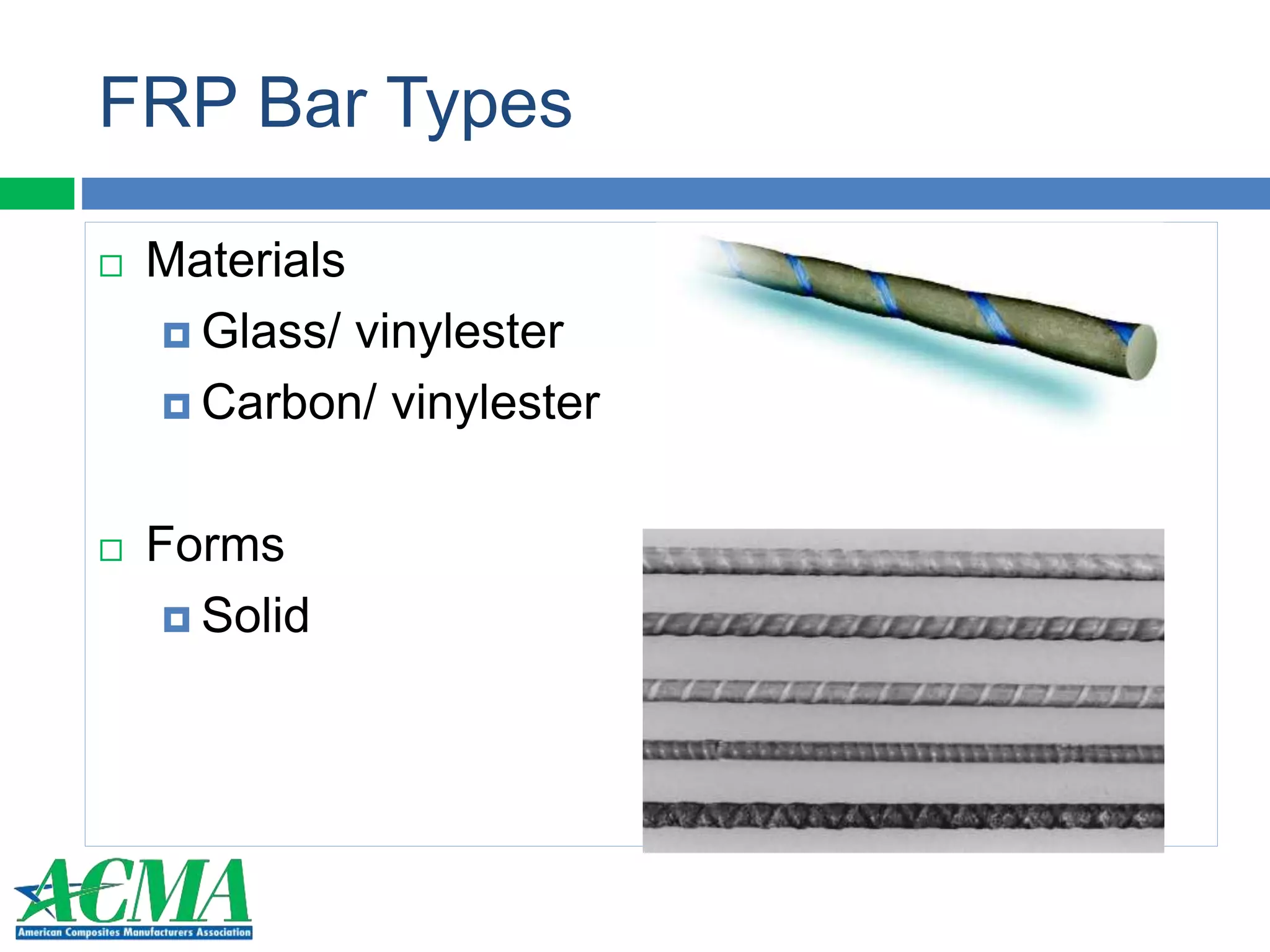Fiber Reinforced Polymer (Frp) Composites Rebar | PPTX