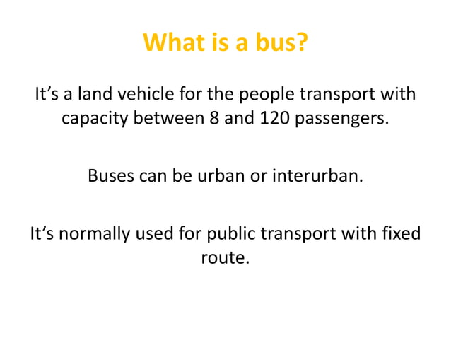 Buses | PPTX | Rail Travel | Travel Type