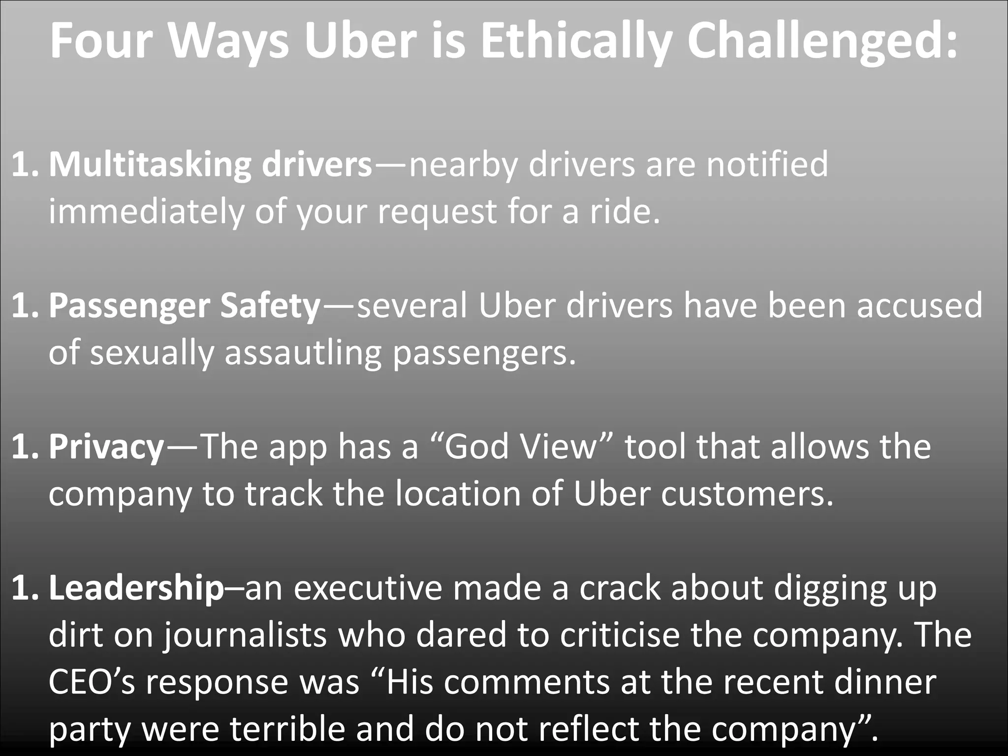 How can Uber regulate its business ethics? | PPT