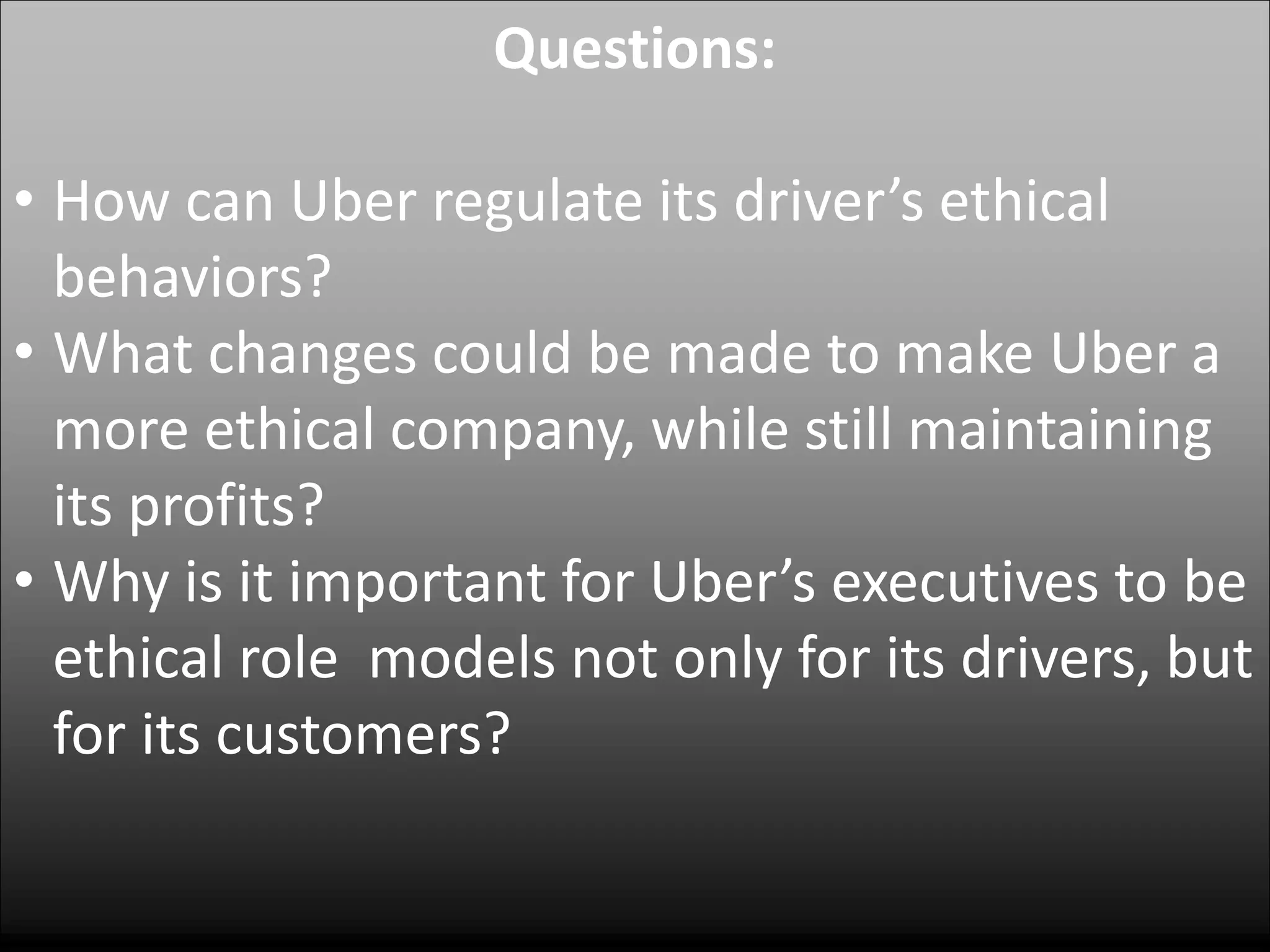 How can Uber regulate its business ethics? | PPT