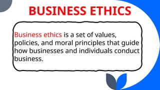 BUS ETHICS LESSON 1. business ethics lesson 1 | PPTX