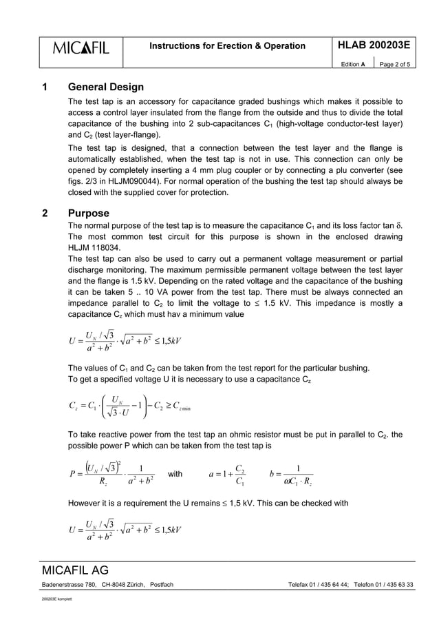 Bushing test tap | PDF