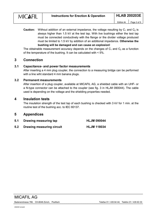 Bushing test tap | PDF