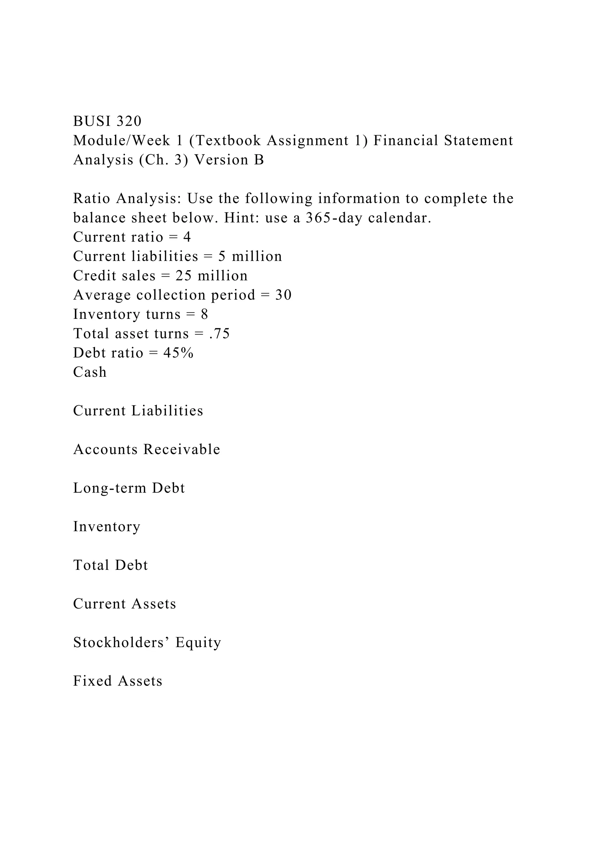 BUSI 320ModuleWeek 1 (Textbook Assignment 1) Financial Statemen.docx
