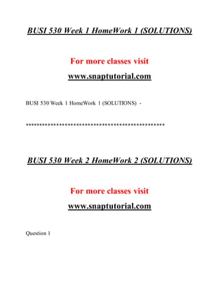 BUSI 530 Massive Success--snaptutorial.com