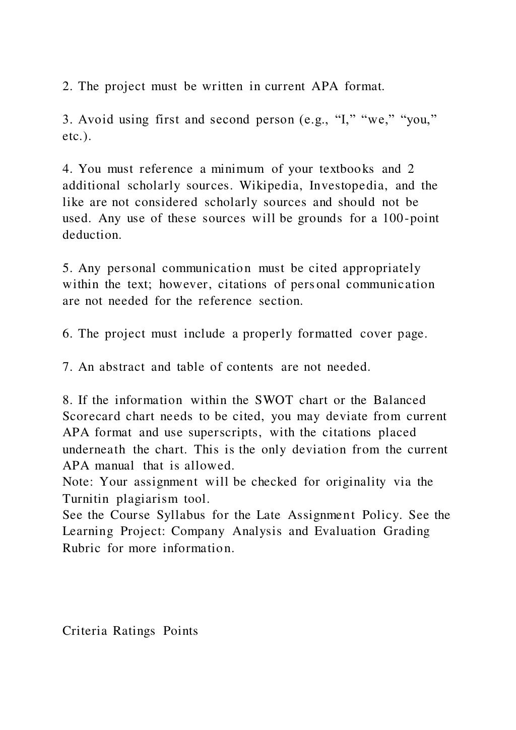 BUSI 601Learning Project Company Analysis and Evaluation Assi | DOCX