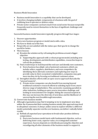 Businees model innovation | PDF
