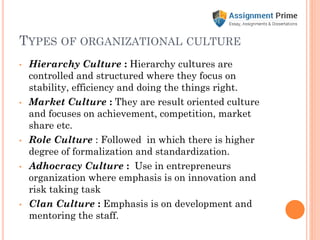A Report on Structures and Cultures of Different Organization. | PPT