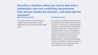 Business Analyst Behavioral Interview Questions | PPTX