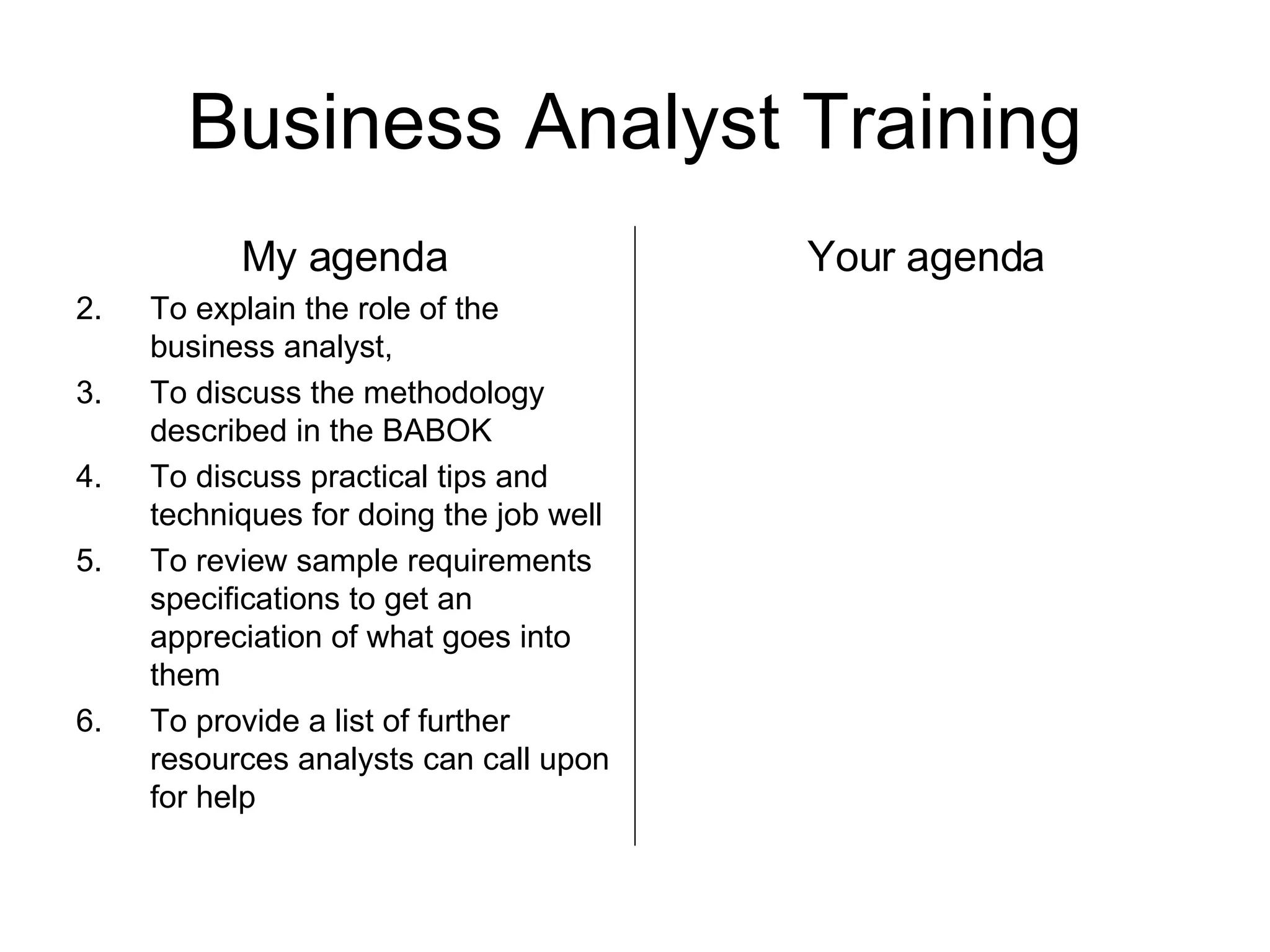 Business Analyst Training | PPT