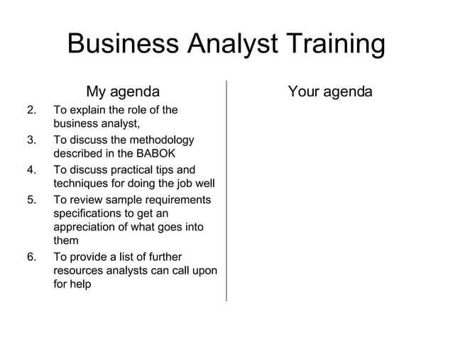 Business Analyst Training Ppt