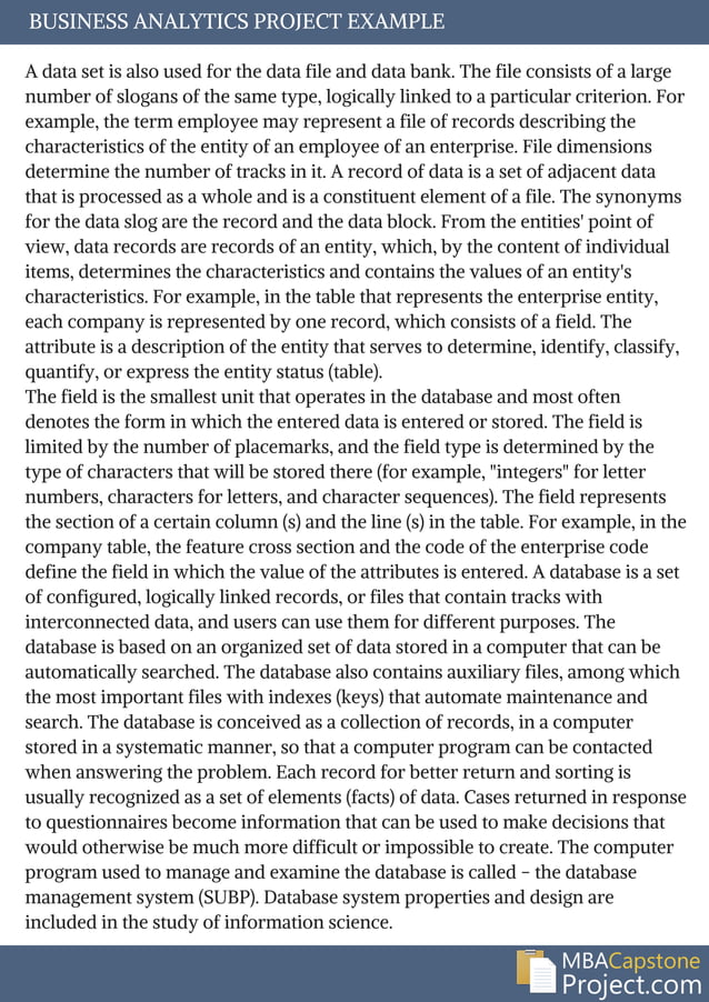 Business Analytics Project Example | PDF