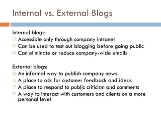 Business Applications For Blogs | PPT