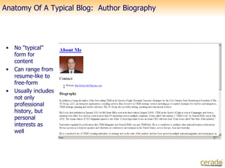 Business Blogging Quickstart: Anatomy of a Blog | PPT | Technology ...