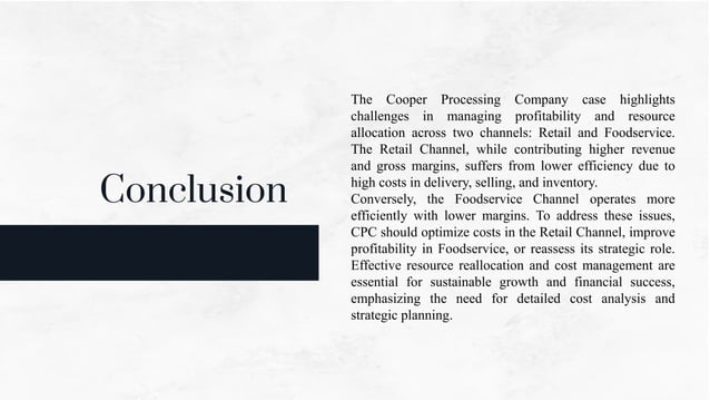 The Cooper Processing Company-Profitability & Operational Optimization | PDF