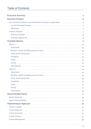 Business Case Template | PDF