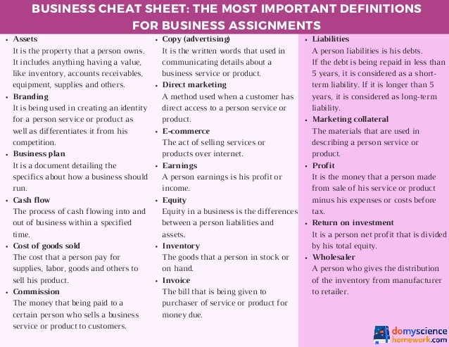 Business Cheat Sheet