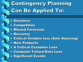 Business Contingency Planning | PPT
