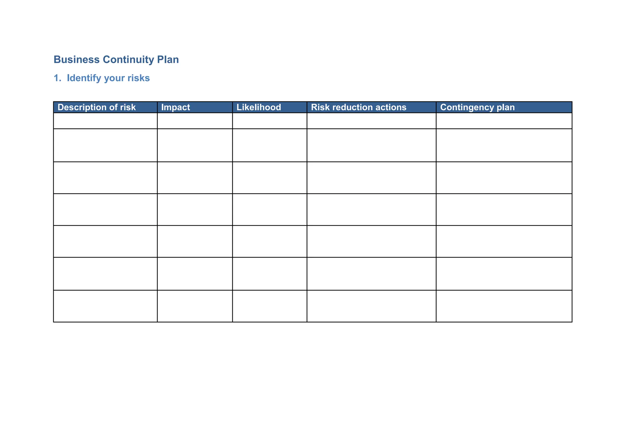 business continuity plan template for all | PPT