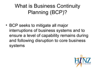 BUSINESS CONTINUITY PLANNING | PPT
