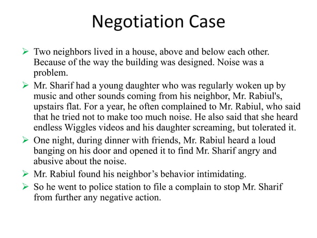 Negotiation Case Study | PPTX | Family and Relationships